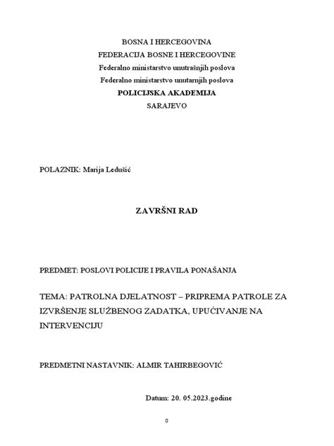 Patrolna Djelatnost Pdf
