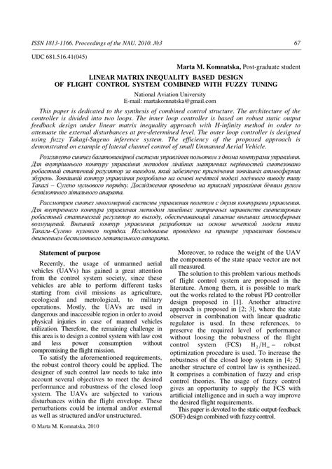 pdf linear matrix inequality based design of flight control system