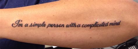 I M A Simple Person With A Complicated Mind Tattoo Simple Person