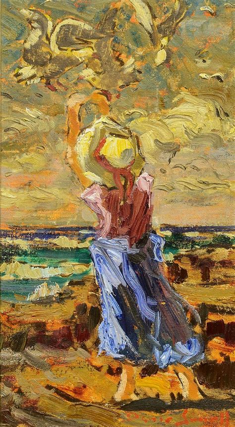 Lot Danie Smith Sa Born 1971 Oil Feeding Seagulls Signed 37 X 21