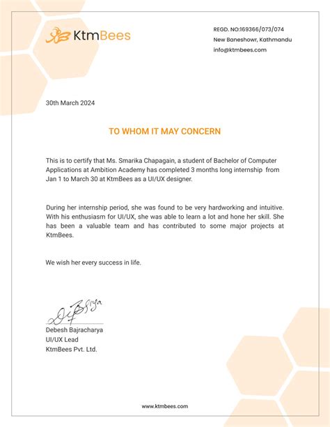 Smarika Chapagain On Linkedin Internship Certificate