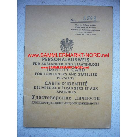 Austria Identity Card For Foreigners And Stateless Persons
