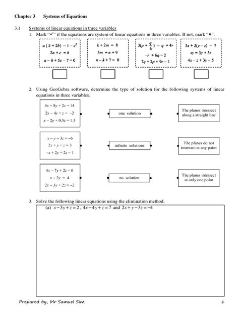 Exe Chapter 3 Systems Of Equations Pdf Area Rectangle
