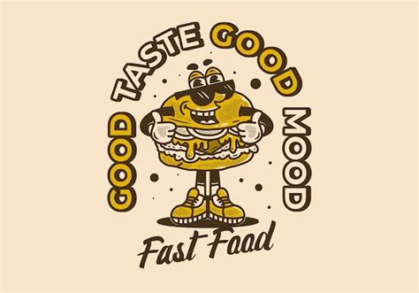 Premium Vector Vintage Mascot Character Design Of Burger