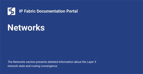 Networks IP Fabric Documentation Portal