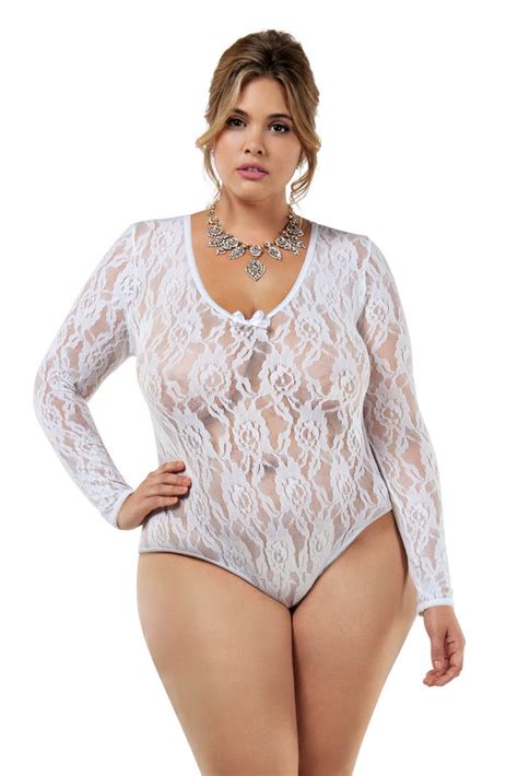 Plus Size Adore White Lace Teddy Plus Size Lace Lingerie Teddy