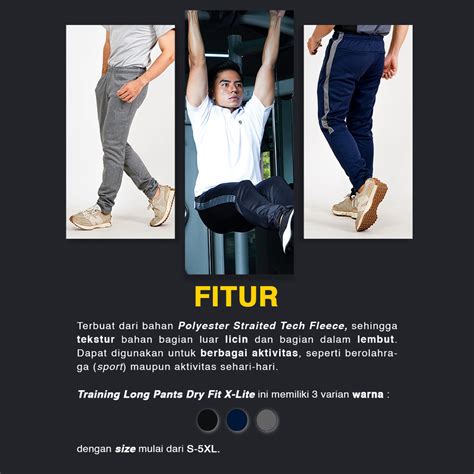 Jual Tiento Celana Training Panjang Olahraga Lari Jogging Running Fitness Gym Casual Sport Extra