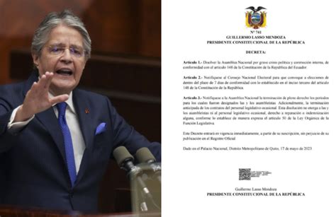 Guillermo Lasso disuelve la Asamblea Nacional de Ecuador por grave crisis política El Siglo de