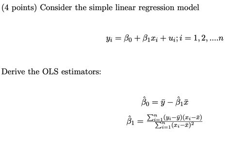 Solved Derive The OLS Estimators Chegg Com