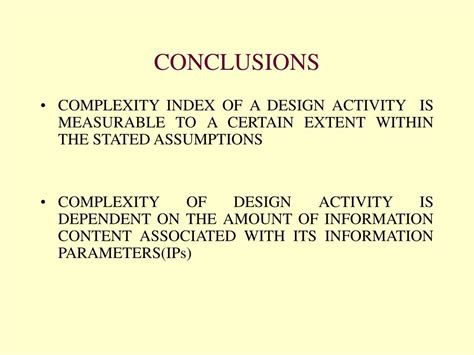 ppt complexity index for a design activity powerpoint presentation