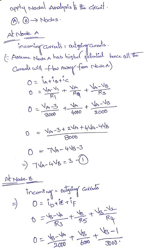 Solved For The Circuit Shown Below Using The Node Voltage Analysis