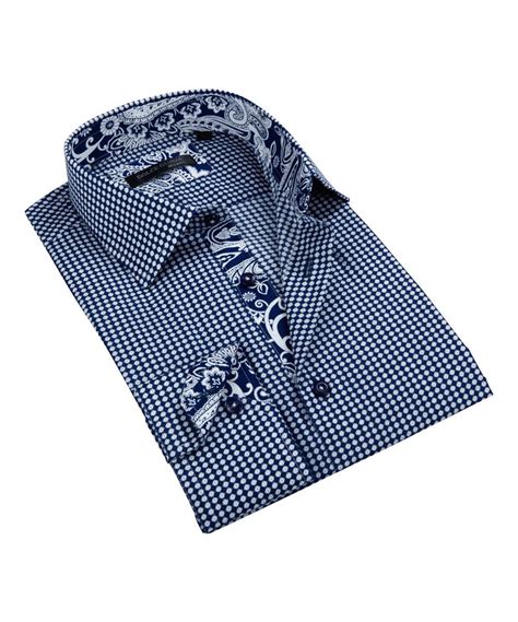 Indigo Plaid And Paisley Button Up Shirt