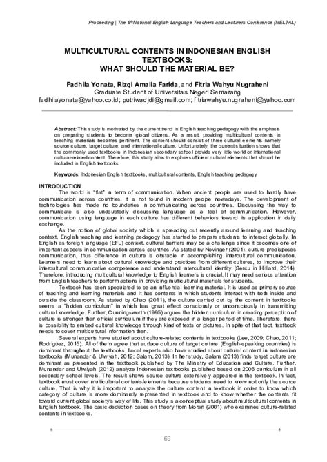 Pdf Multicultural Contents In Indonesian English Textbook What