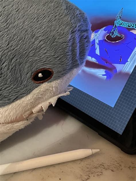 My blåhaj loves drawing : r/BLAHAJ