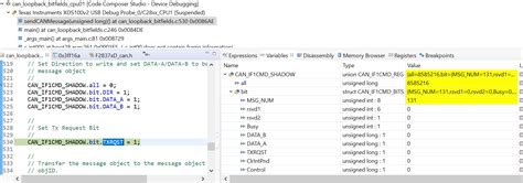 TMS320F28377D Can Loopback Bitfields Example Mismatch Issue For