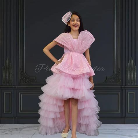 Pink Party Dress For Girls Pari Frock Dress For Girls Elegant Pink