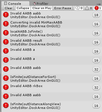 Invalid AABB Errors Unity Engine Unity Discussions