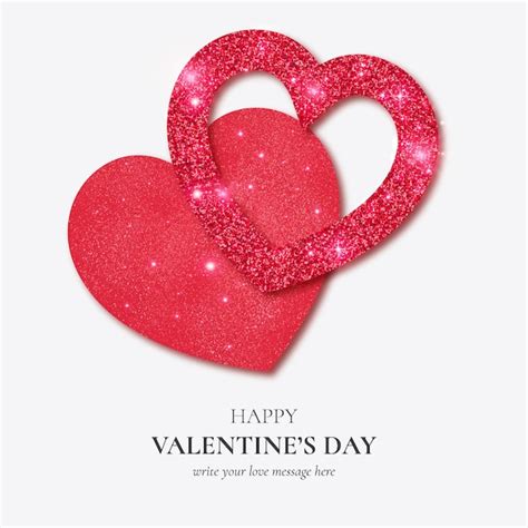 Hermosa Tarjeta De Feliz Día De San Valentín Con Plantilla De Corazones