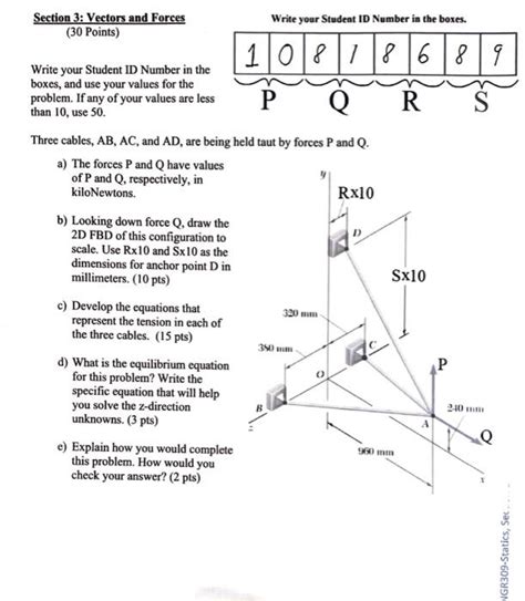 30 points section 3 vectors and forces write