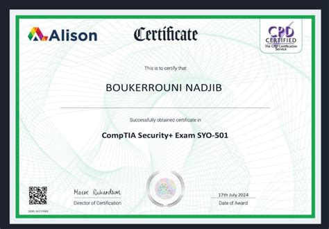 nadjib boukerrouni on linkedin cybersecurity comptia securityplus professionaldevelopment