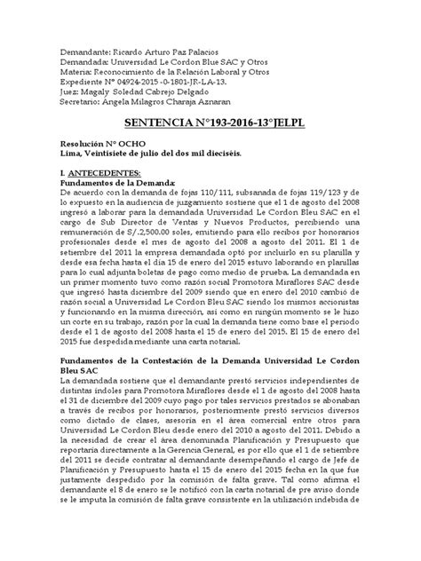 Sentencia Pdf Ley Procesal Caso De Ley