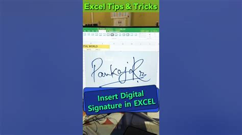 😎digital Signature In Excel Shorts Exceltips Excel Youtube