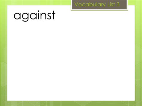 Vocabulary List ppt download