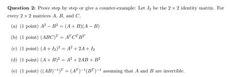 solved question 2 prove step by step or give a