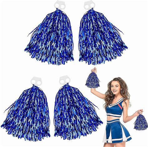 Cheerleading Pom Poms 4 Pack Cheerleader Squad Spirited Fun Pompoms Pom