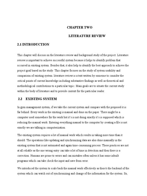 Chapter Two Literature Review Pdf Feasibility Study System