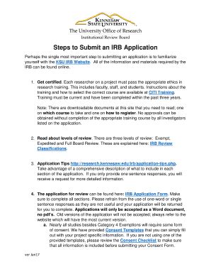 Fillable Online Steps To Submit An IRB Application Fax Email Print
