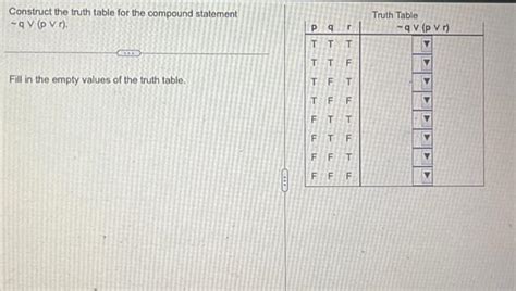 [solved] construct the truth table for the compound statem