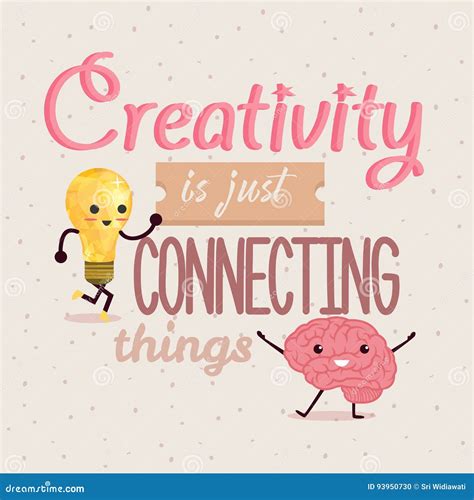 Creativity Is Just Connecting Things Quotes Poster Design Stock Vector