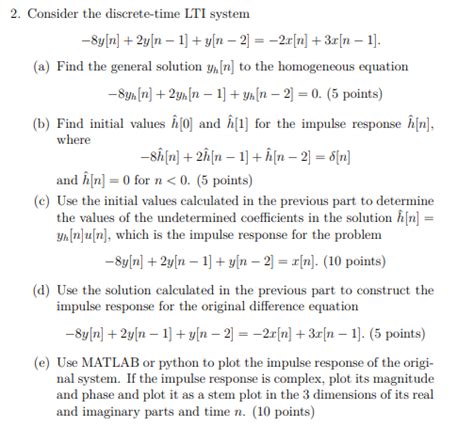 solved 2 consider the discrete time lti system