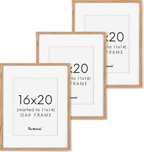 16x20 Picture Frames Solid Oak Wood Frame 16 X20 16x20 Frame Matted