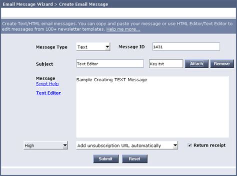 Email Marketing Software Create Email Message Screenshot
