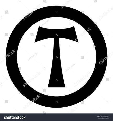Cross Monogram T Symbol Saint Anthony Stock Vector Royalty Free
