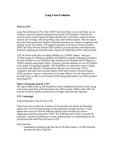 Long Term Evolution Pdf High Speed Packet Access Lte