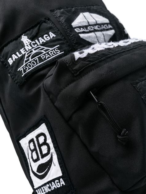 Balenciaga Explorer Logo Patch Backpack In Black Modesens