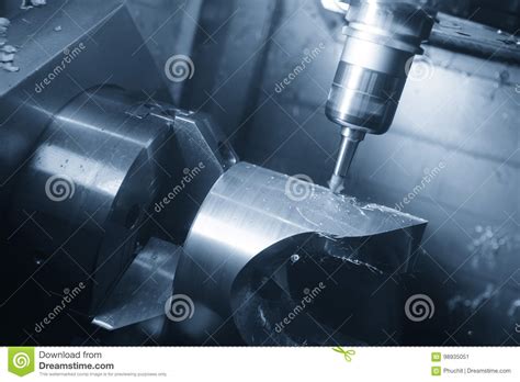 The 5 Axis CNC Milling Machine Stock Image Image Of Parts Drilling 98935051