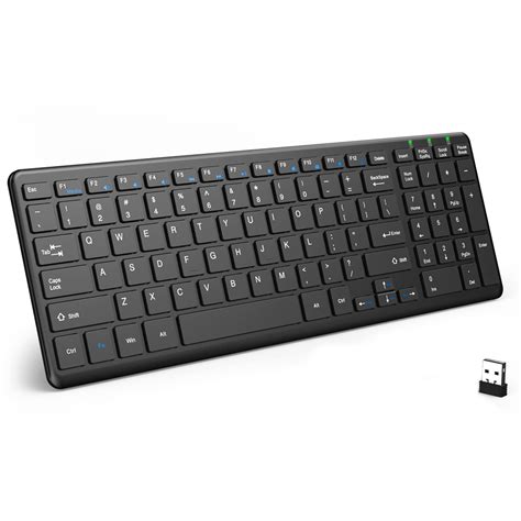 2 4ghz Slim Full Size Quiet Typing Wireless Keyboard — 2 Aaa Battery Powered Yomi Electronic