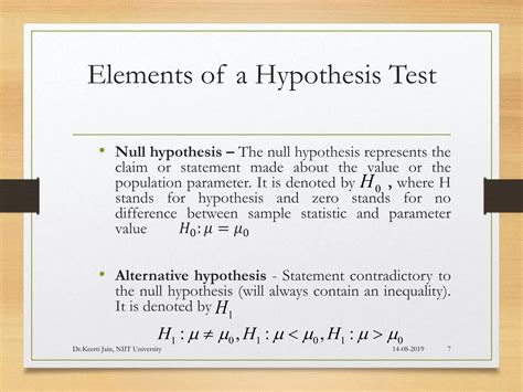 Hypothesis Testing And Parametric Test PPT