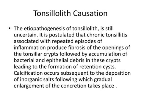 A Giant Tonsillolith Pptx