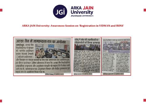 Awareness Session On ‘registration In Vidwan And Irins Arka Jain