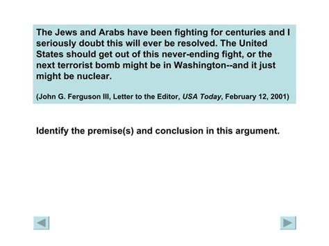 Tutorial On Arguments Premises Conclusions