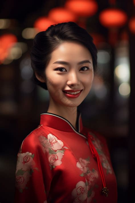 穿着旗袍戏服的女孩国潮国风中国人肖像图片 包图网