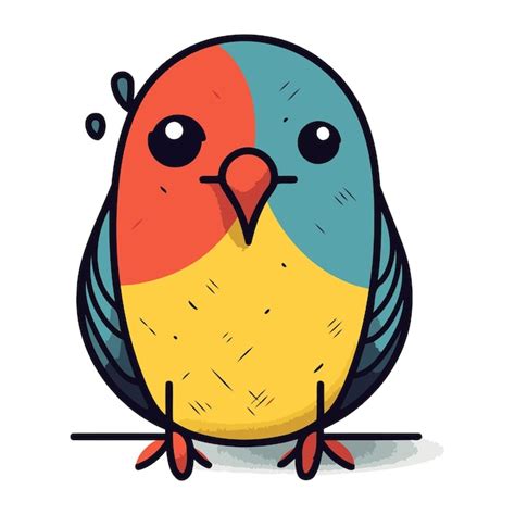 Cute Cartoon Parrot Vector Illustration Isolated On White Background