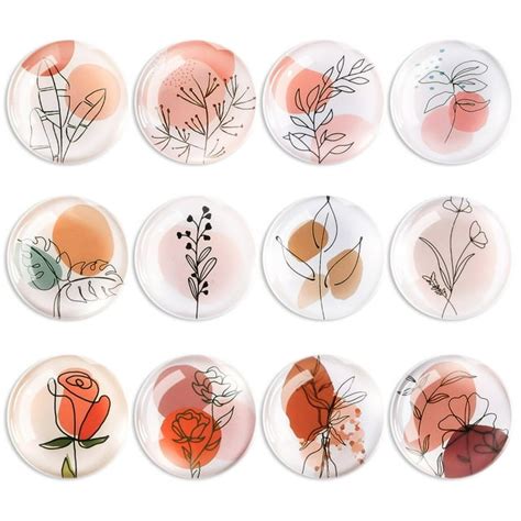 Emlimny 12 Pieces Fridge Magnets Line Drawing Refrigerator Magnets