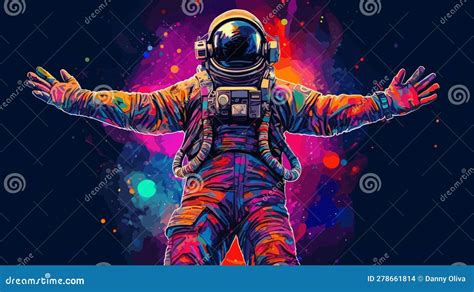 Psychedelic Astronaut Stock Vector Illustration Of Anime 278661814