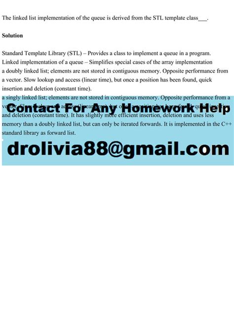 The Linked List Implementation Of The Queue Is Derived From The Stl Pdf